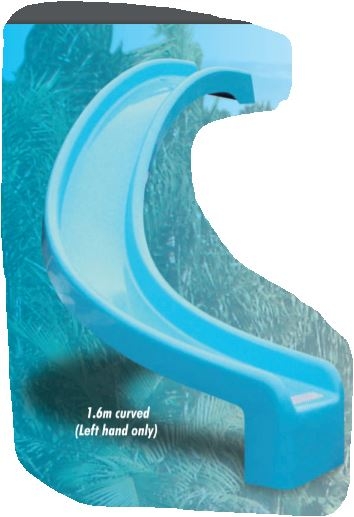 Curved Pool Slide (Left) with Water Attachment (suits 1600mm deck) - by ...