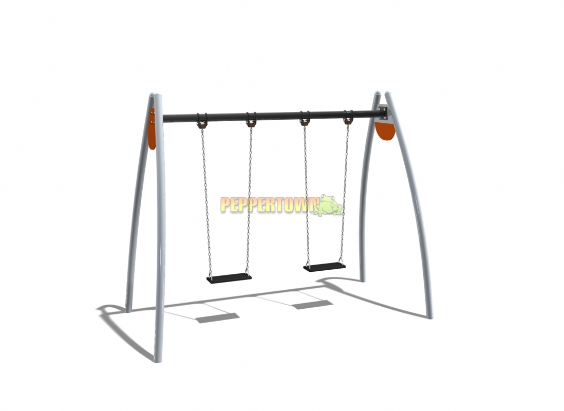 Steel Swing Frame with Flat Commercial Rubber Swings - by PEPPERTOWN ...